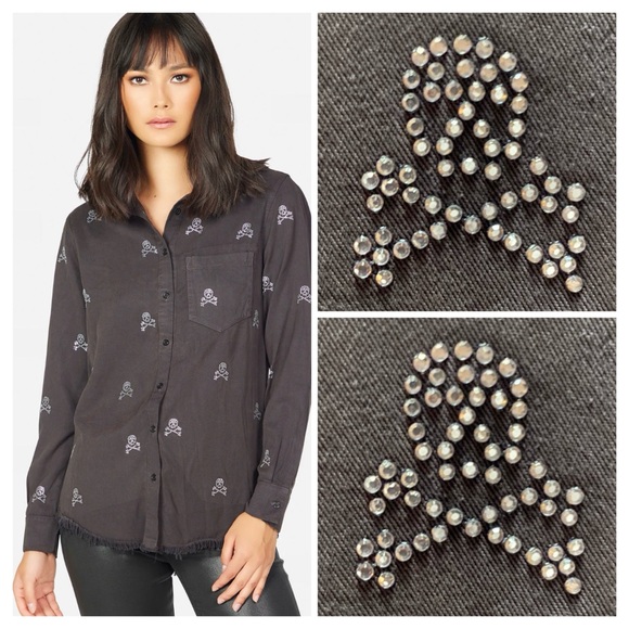 Lauren Moshi | Tops | New Sloane Mini Crystal Cross Bone Skulls | Poshmark